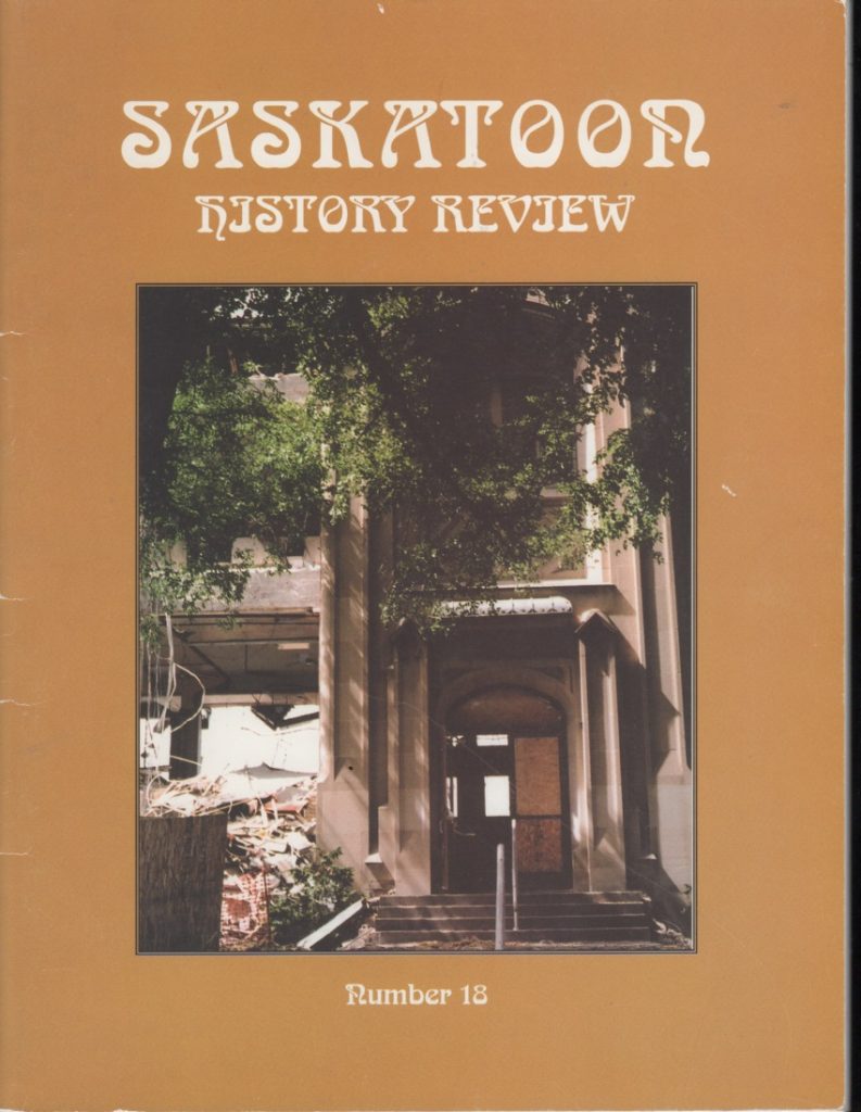 Saskatoon History Review – Saskatoon Heritage Society
